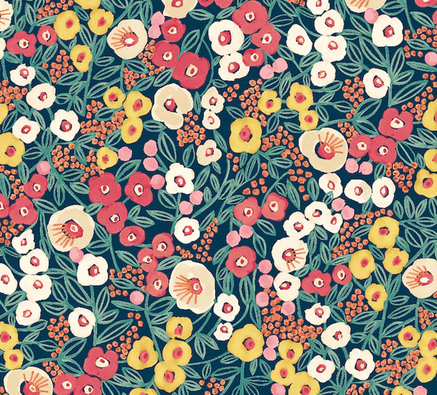 Dutch First Class Behang - Glasshouse - Flora Ditsy - Indigo Koraal ...